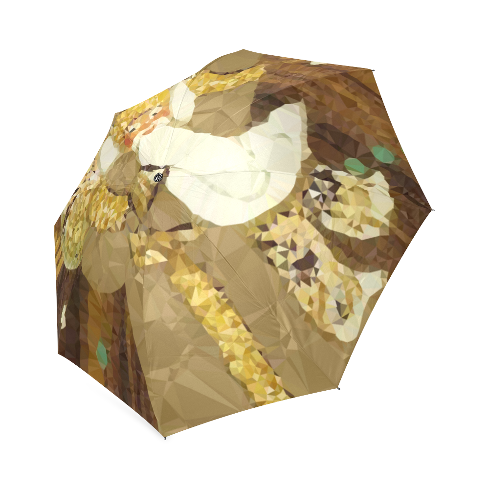 Vintage Christmas Low Poly Santa Claus Foldable Umbrella (Model U01 ...