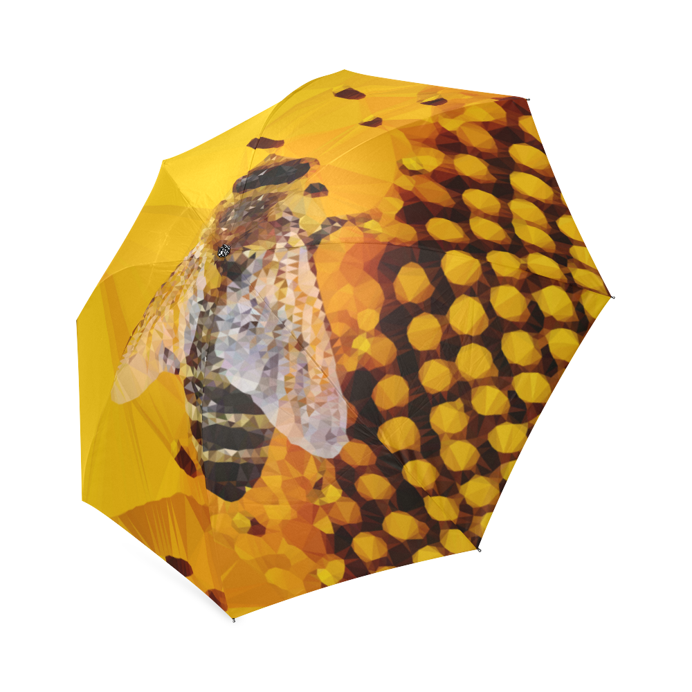 Honey Bee Sunflower Low Poly Floral Foldable Umbrella (Model U01) | ID ...