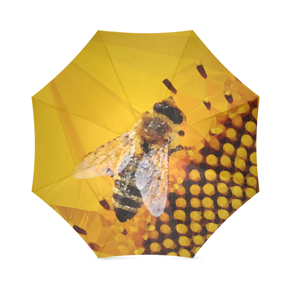 Honey Bee Sunflower Low Poly Floral Foldable Umbrella (Model U01) | ID ...