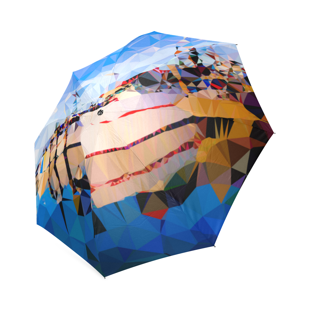 Boats in Harbor Low Polygon Art Foldable Umbrella (Model U01) | ID ...