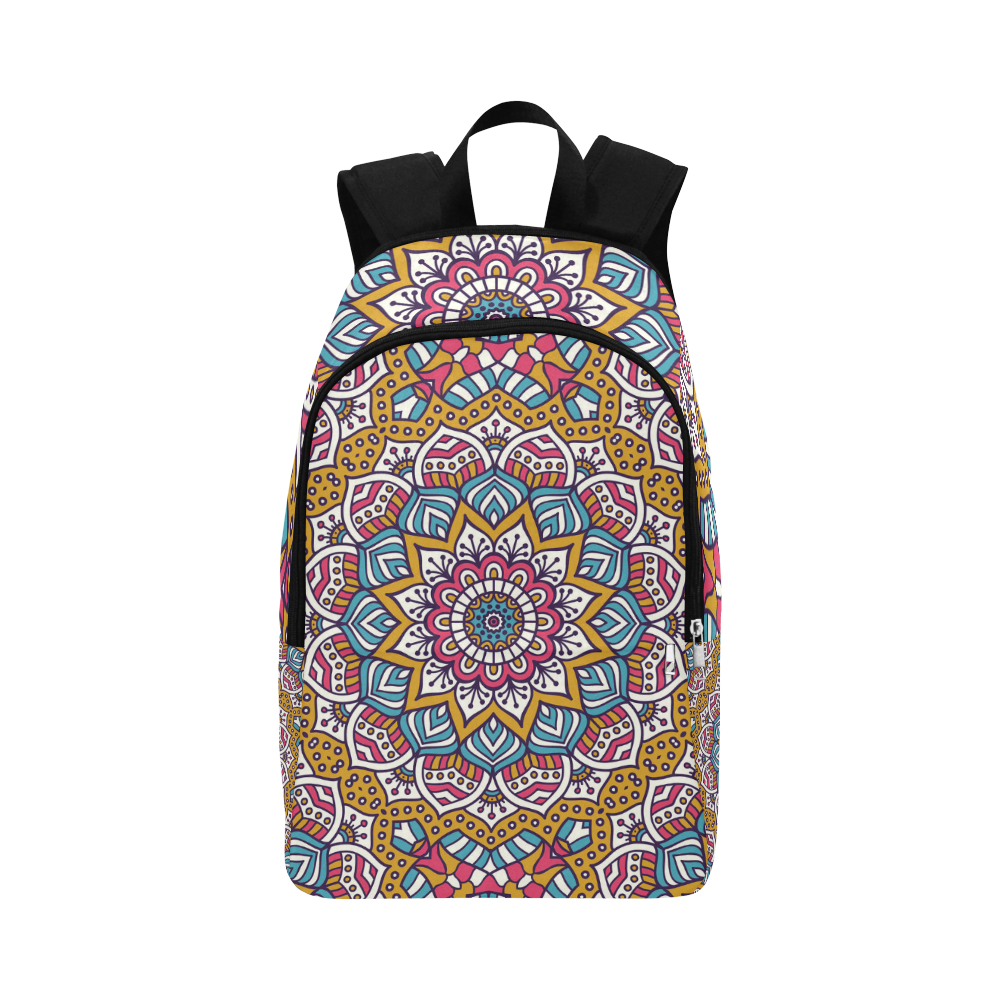 Colorful Indian Ornamental Mandala Fabric Backpack for Adult (Model ...