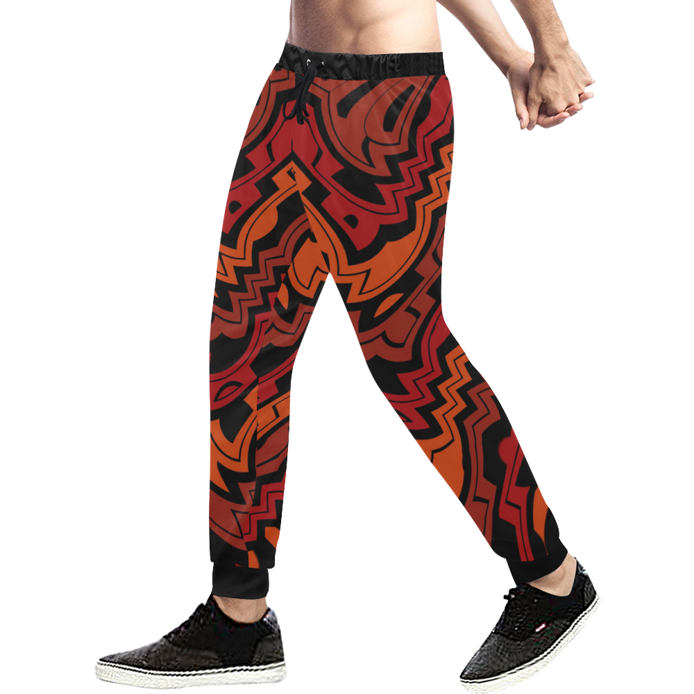 Heat Wave Men's All Over Print Sweatpants (Model L11) | ID: D2284154