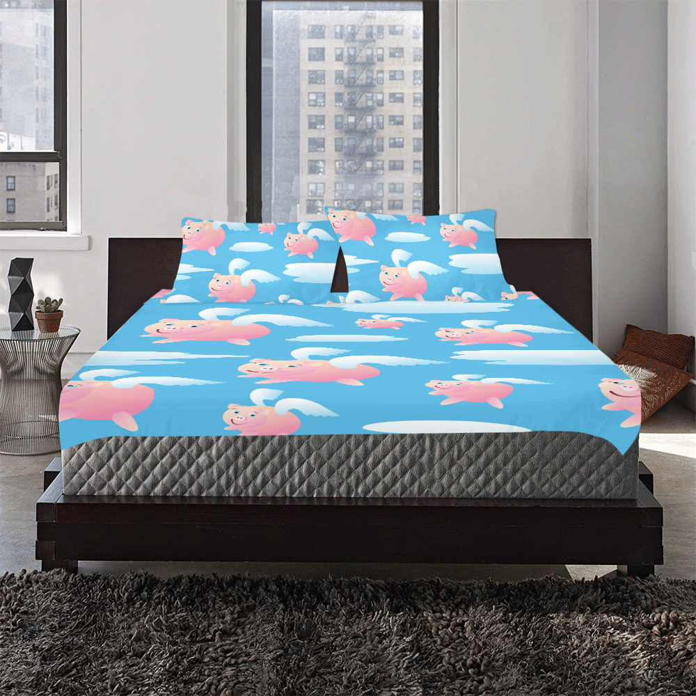 Flying Piggys 3-Piece Bedding Set | ID: D2299912