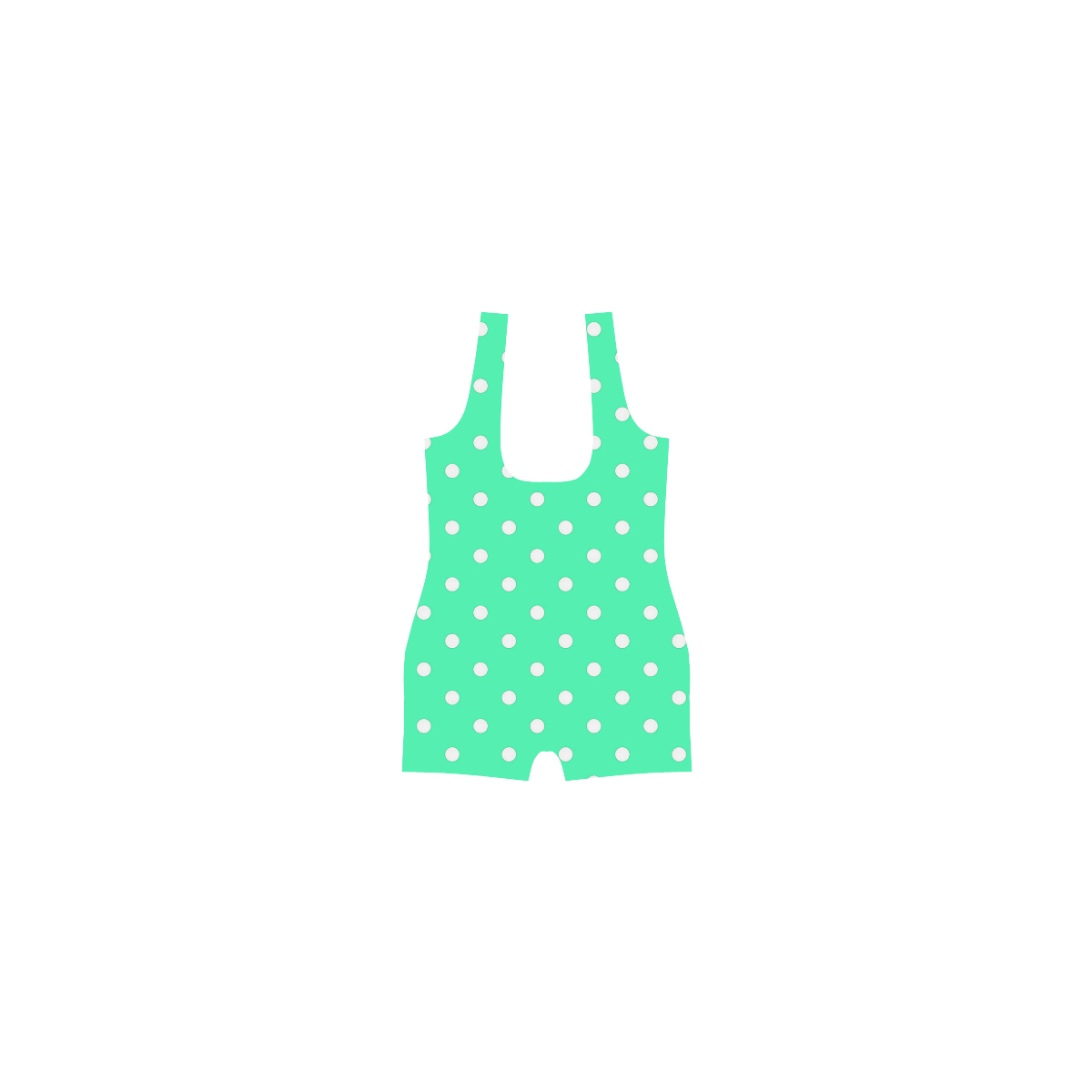 Mint Green White Dots Classic One Piece Swimwear (Model S03) | ID: D2337733