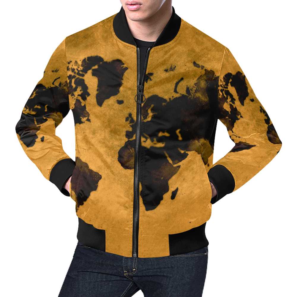 world map #world #map All Over Print Bomber Jacket for Men (Model H19 ...