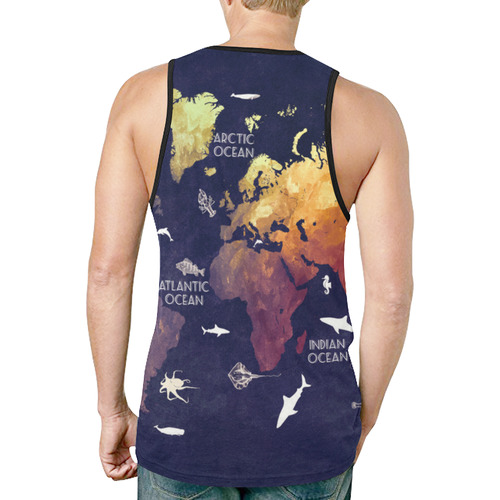 ocean world map New All Over Print Tank Top for Men (Model T46) | ID ...