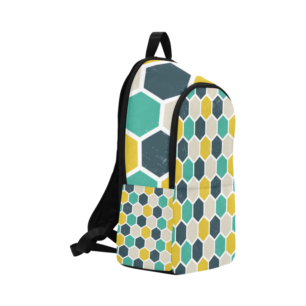 Hexagonal Geometric Fabric Backpack for Adult (Model 1659) | ID: D2373243