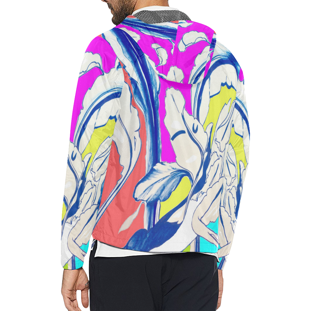 Blue Succulent Colorful Unisex All Over Print Windbreaker (Model H23 ...