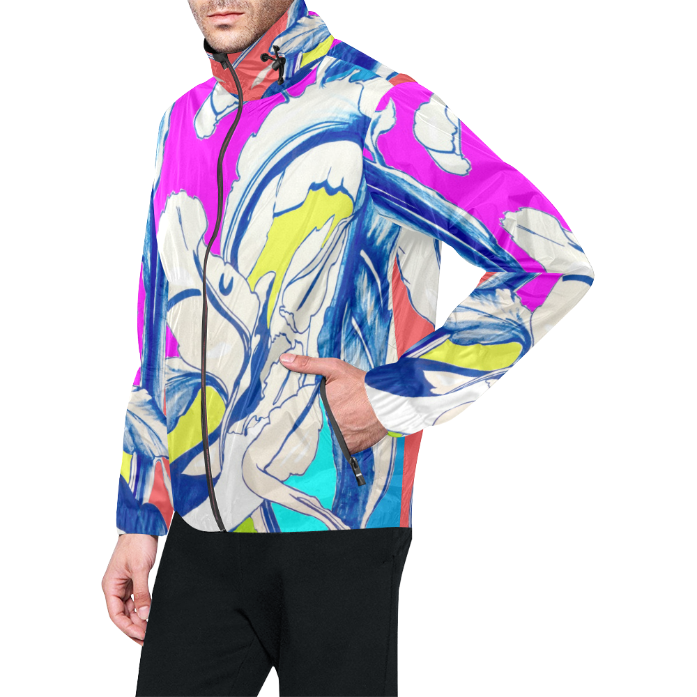 Blue Succulent Colorful Unisex All Over Print Windbreaker (Model H23 ...